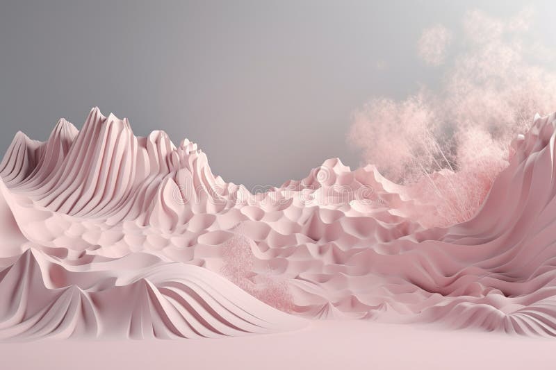 Network Technology Background Futuristic Tech Pink Wave Background. Low ...