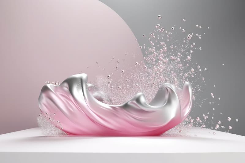 Network Technology Background Futuristic Tech Pink Wave Background. Low ...