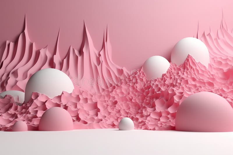 Network Technology Background Futuristic Tech Pink Wave Background. Low ...