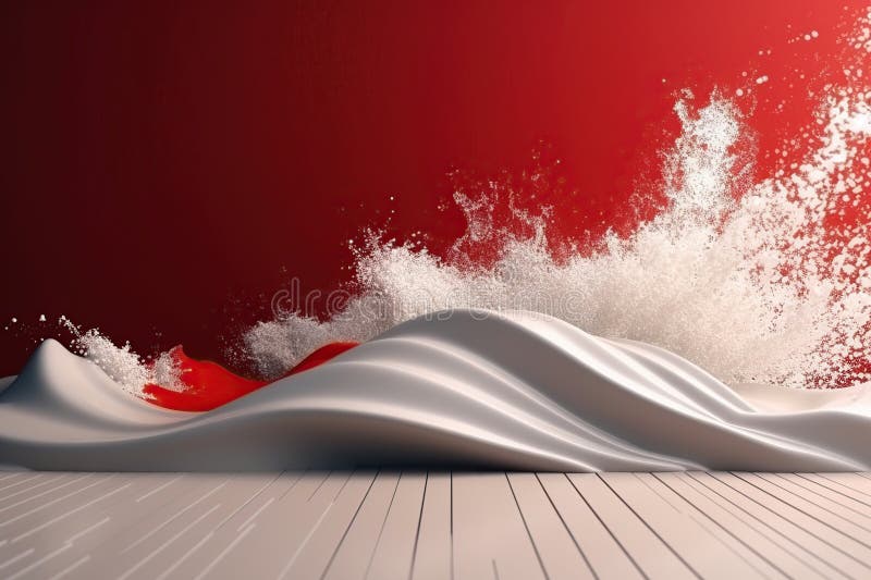 Network Technology Background Futuristic Tech Red and White Wave ...