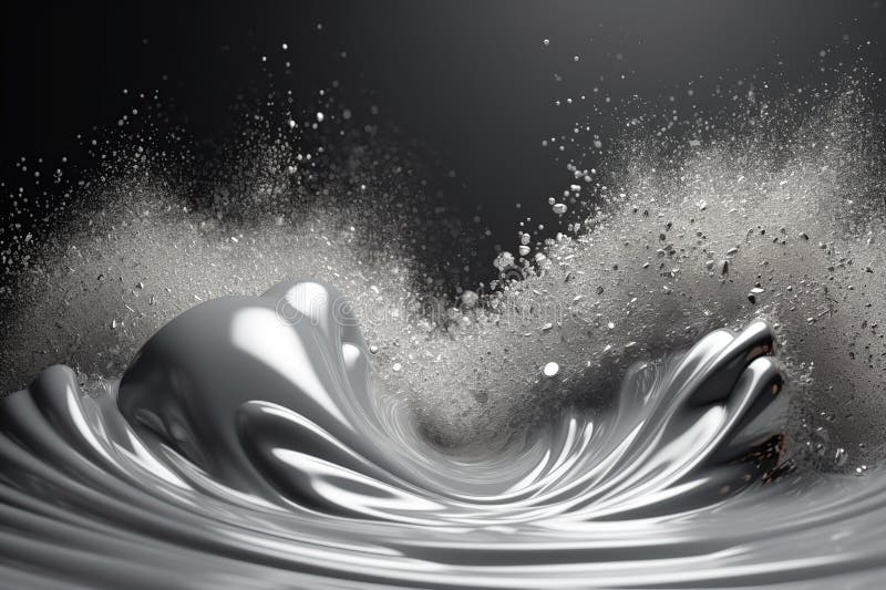 Network Technology Background Futuristic Tech Silver Cream Wave ...