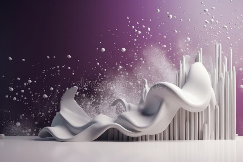 Network Technology Background Futuristic Tech Violet and White Wave ...