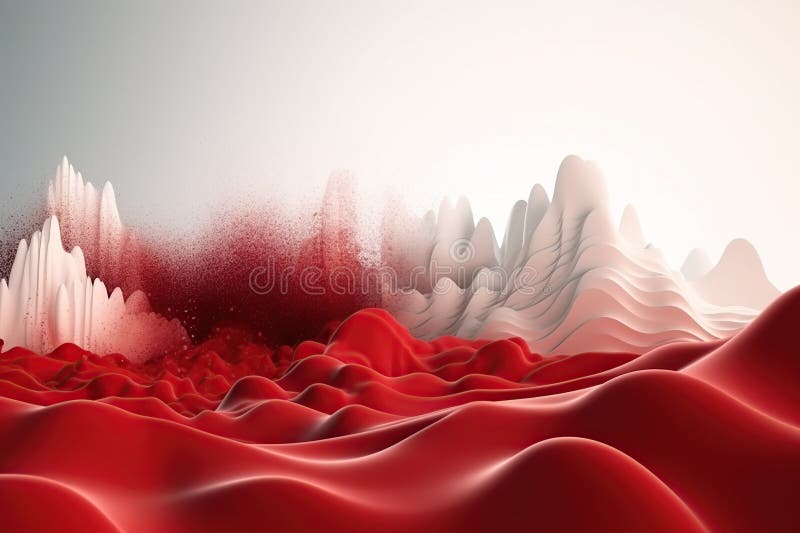 Network Technology Background Futuristic Tech Red and White Wave ...