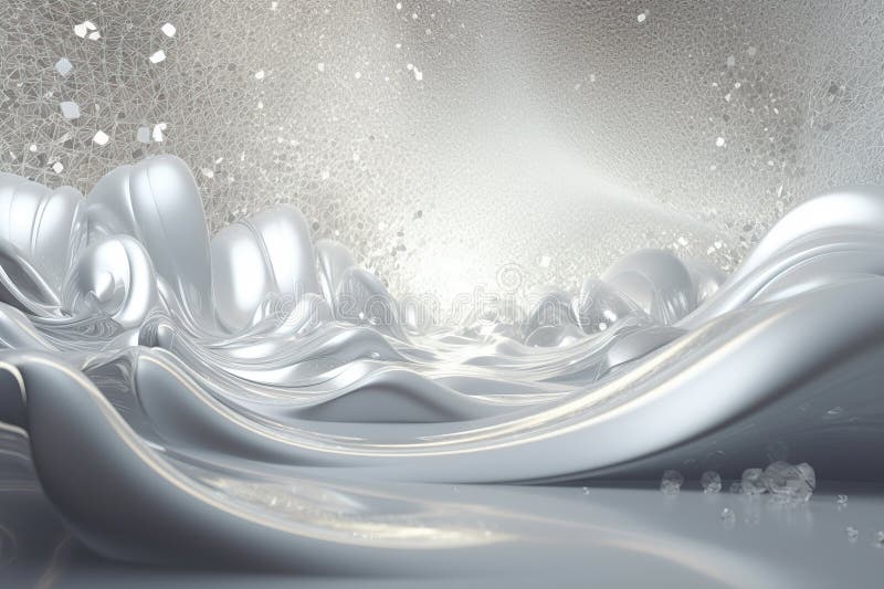 Network Technology Background Futuristic Tech White Cream Wave ...