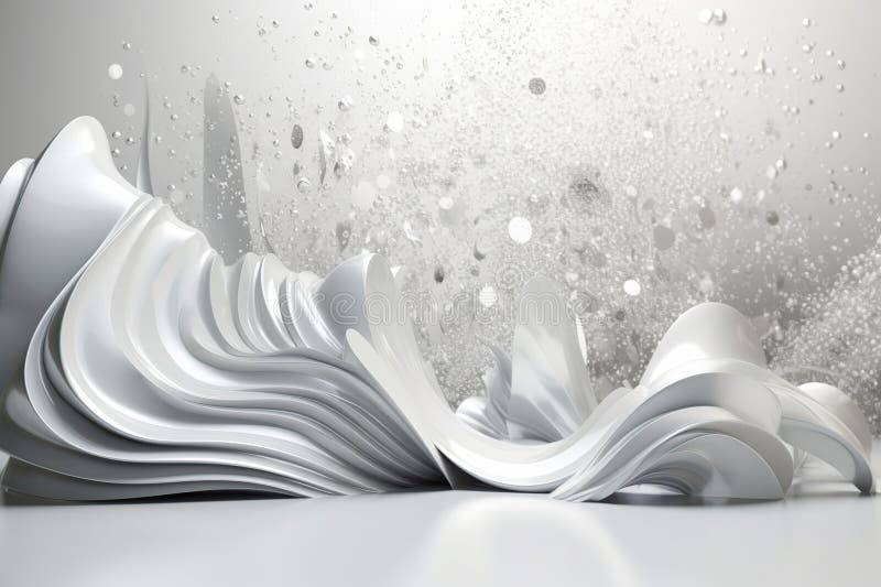 Network Technology Background Futuristic Tech White Cream Wave ...