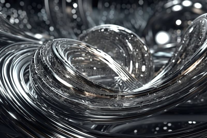 Network Technology Futuristic Tech Abstract Silver Spiral Background ...