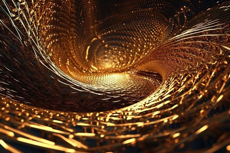 Network Technology Futuristic Tech Gold Abstract Background. Low Poly ...