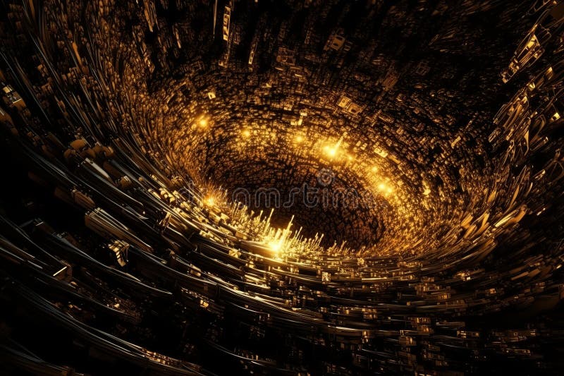 Network Technology Futuristic Tech Gold Abstract Background. Low Poly ...