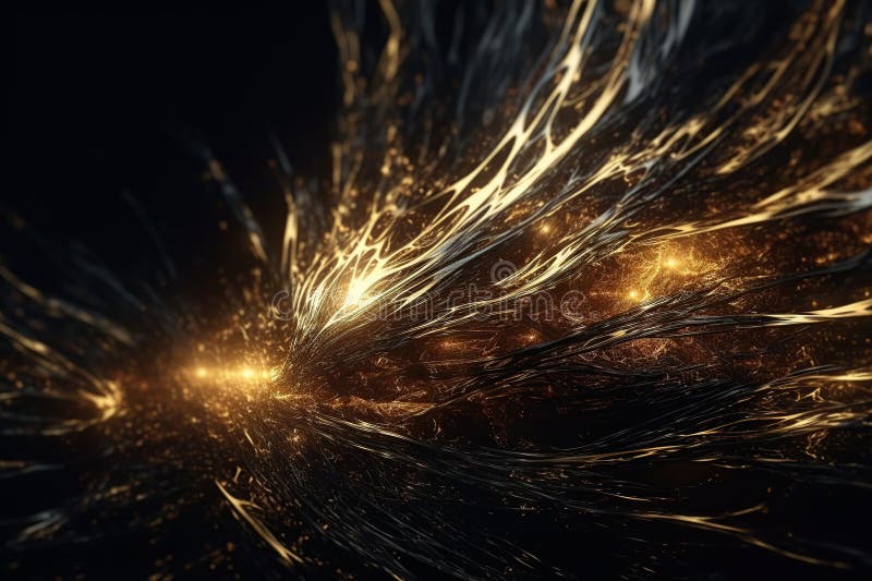 Network Technology Futuristic Tech Gold Abstract Background. Low Poly ...