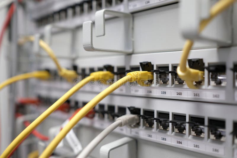 Multiple Colorful Cables in an it and Server Room Stock Photo - Image ...