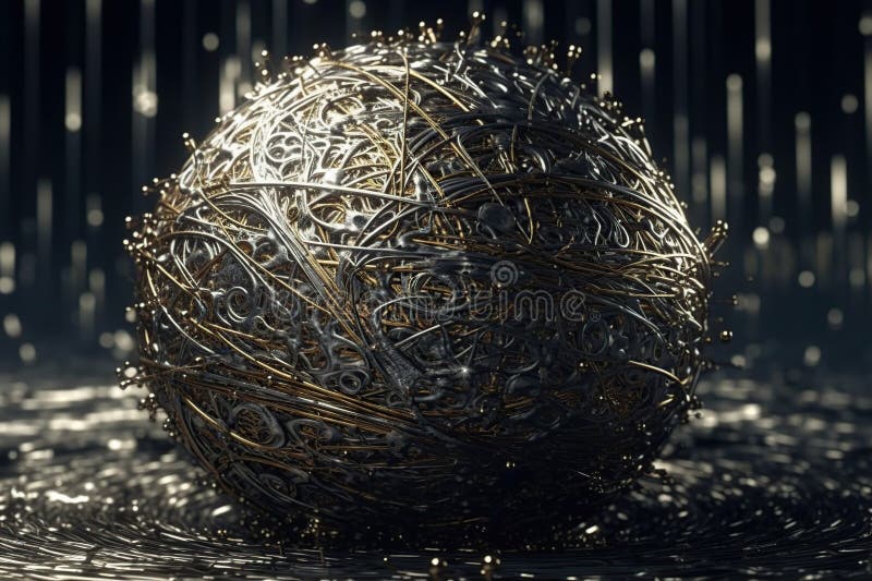 Network Technology Polygonal Sphere Digital Silver Abstract Background ...