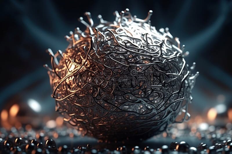 Network Technology Polygonal Sphere Digital Silver Abstract Background ...