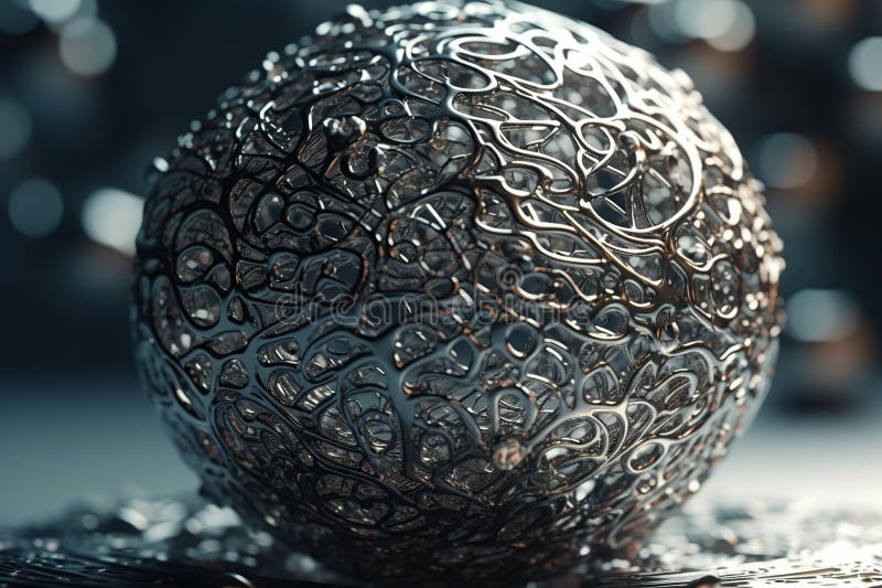 Network Technology Polygonal Sphere Digital Silver Abstract Background ...