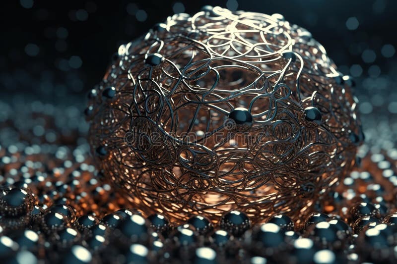 Network Technology Polygonal Sphere Digital Silver Abstract Background ...