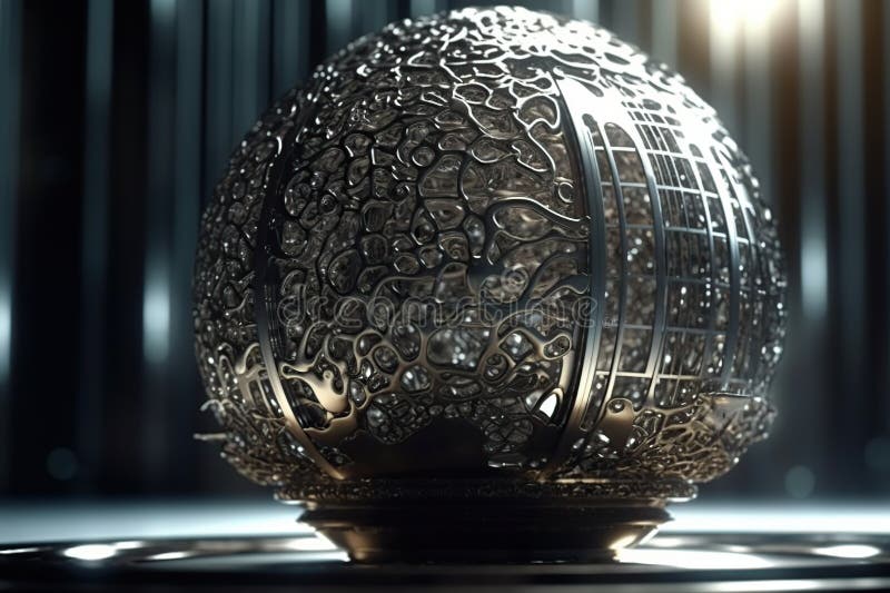 Network Technology Polygonal Sphere Digital Silver Abstract Background ...