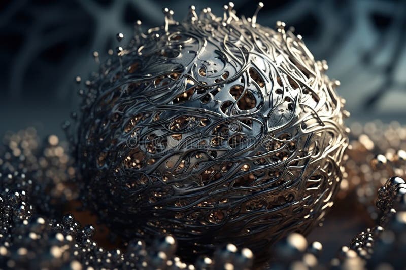 Network Technology Polygonal Sphere Digital Silver Abstract Background ...