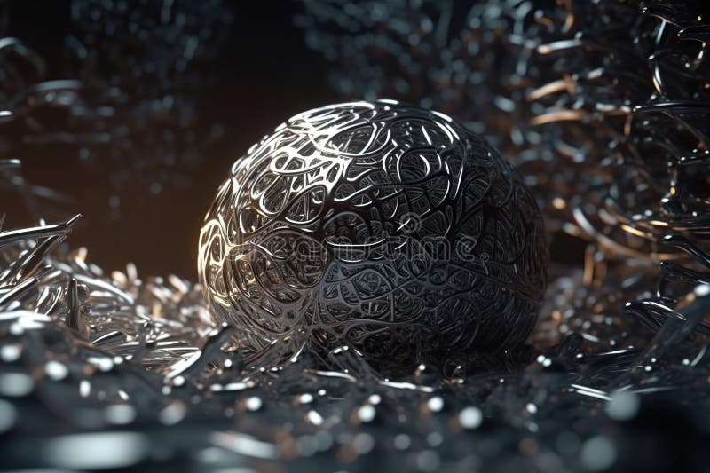 Network Technology Polygonal Sphere Digital Silver Abstract Background ...