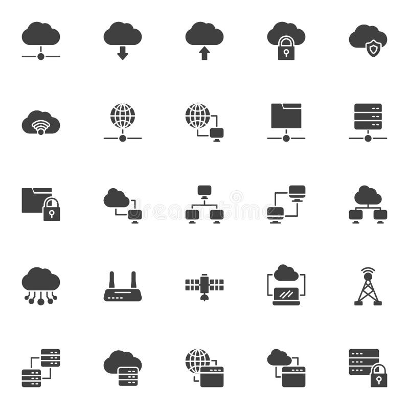 Network Technology Vector Icons Set Stock Vector - Illustration of ... Network Technology Vector Icons Set Stock Vector - Illustration of ...