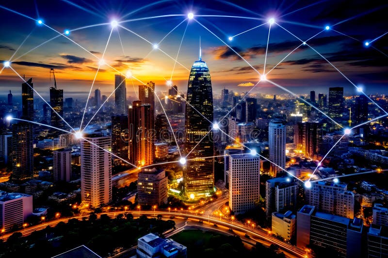 Network Telecommunication and Communication Connect Concept, Stock ...