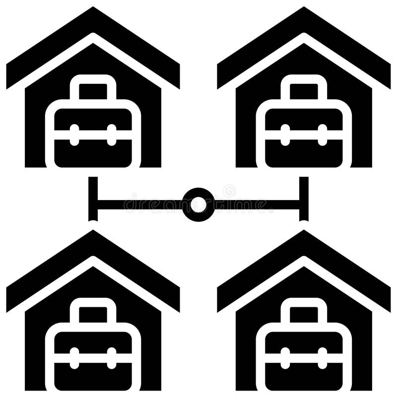 Network, Telecommuting or Remote Work Icon Stock Vector - Illustration ...