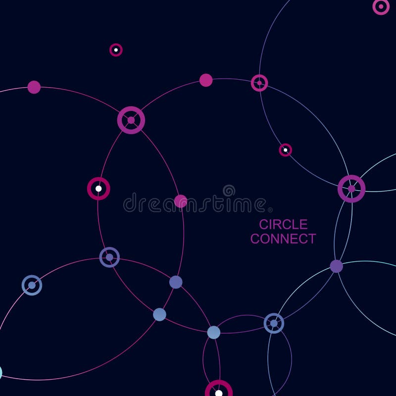 Network Template. Digital Background with Connections Circle Stock ...