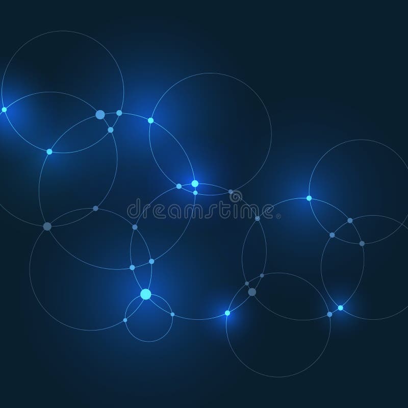 Network Template. Digital Background with Connections Circle Stock ...