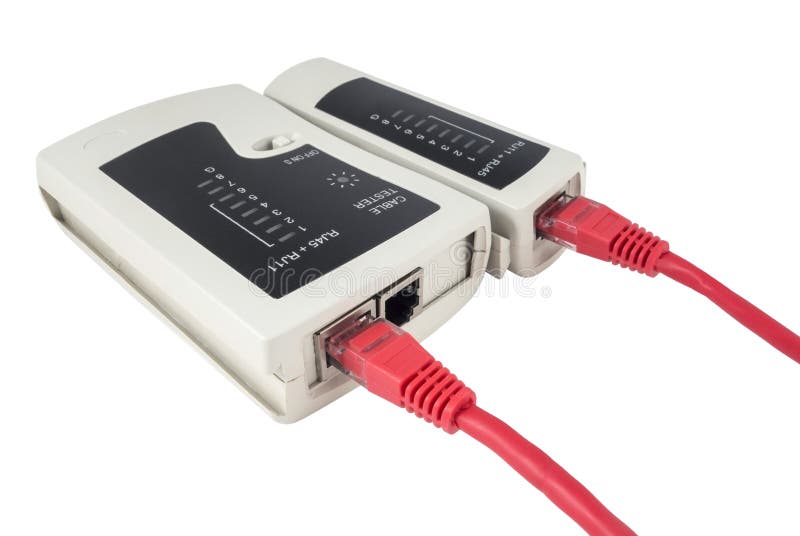 Network Tester and Crimping Tool with RJ45 Connector Stock Photo ...