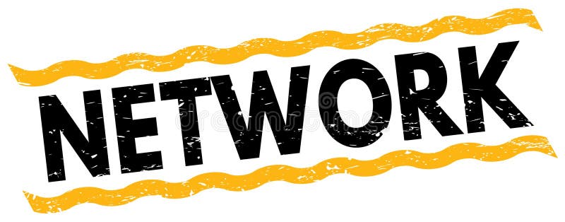 NETWORK Text on Yellow-black Lines Stamp Sign Stock Illustration ...