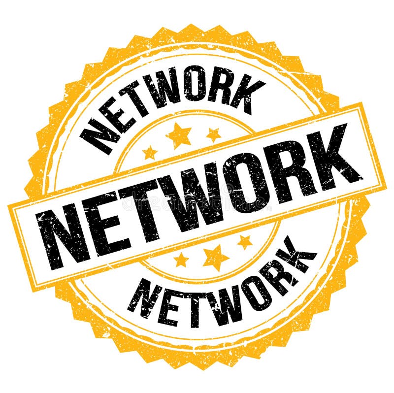 NETWORK Text on Yellow-black Round Stamp Sign Stock Illustration ...