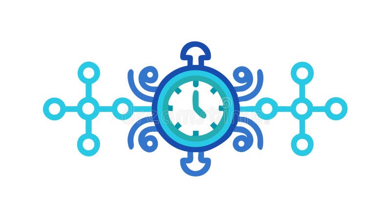 Network Time Protocol or Synchronized Clocks Vector Icon. Vector Design ...