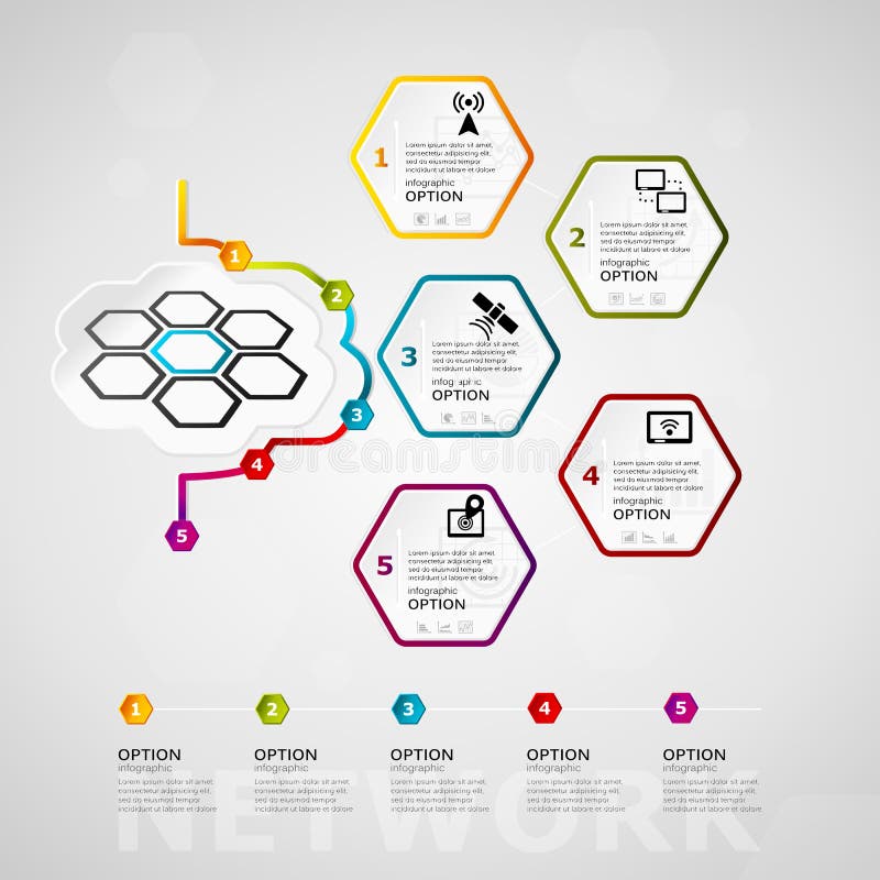 Network Timeline Infographics Stock Vector - Illustration of radio ...