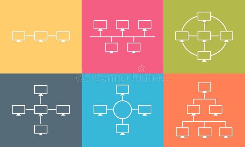 Network Topology - Computer Network Connection Stock Vector ...
