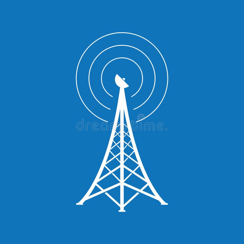 Network tower icon stock vector. Illustration of message - 240590301