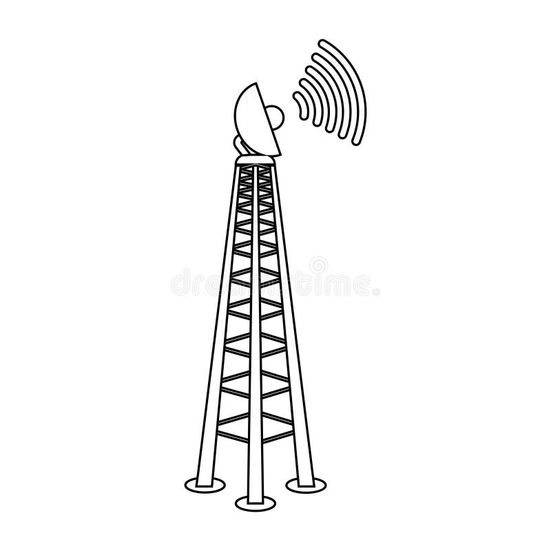 Network tower icon stock vector. Illustration of telecommunications ...