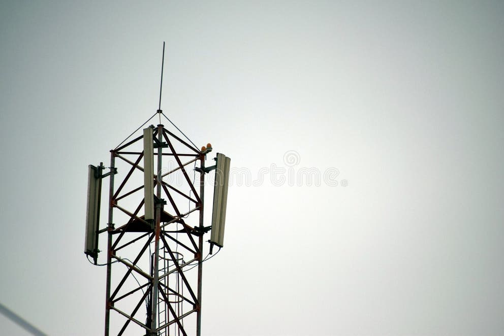 Network Tower in Left Side of Photo Frame Stock Image - Image of ...
