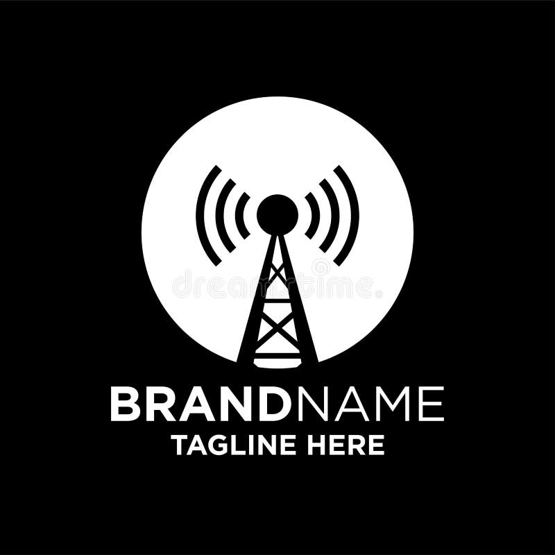 Network Tower Logo Design stock vector. Illustration of brand - 264871828