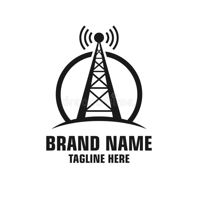 Network Tower Logo Design stock vector. Illustration of brand - 264871684
