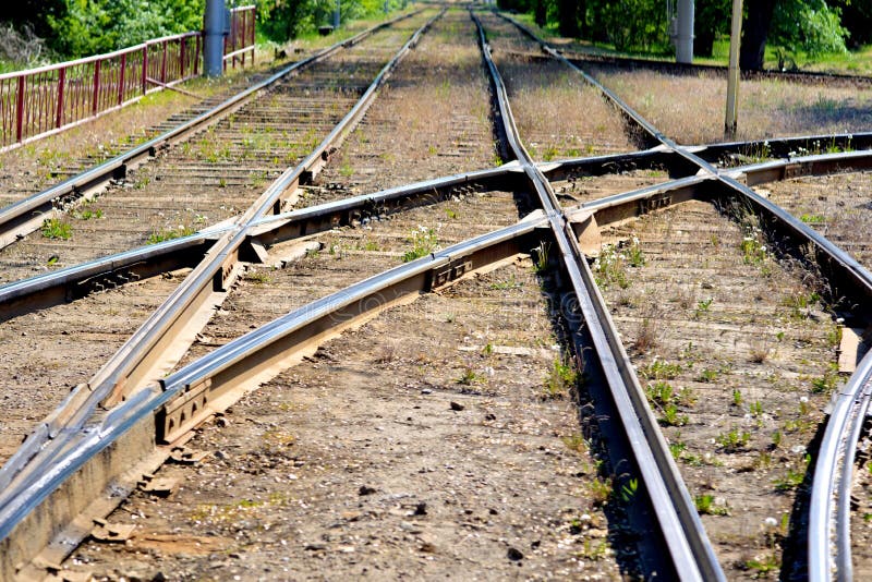 Rail Line for the City Tram Stock Photo - Image of right, concept ...