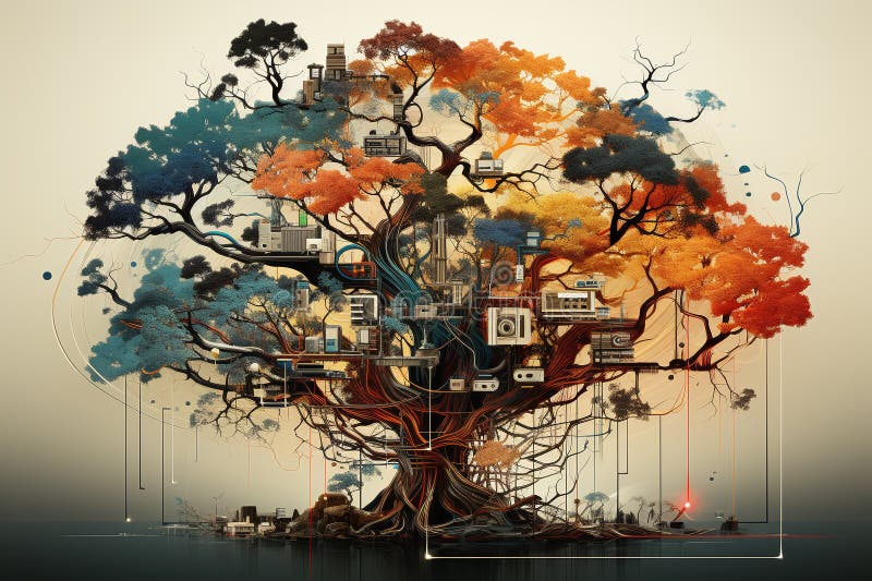 Network Tree Showing the Connection of Different Digital Spaces in a ...