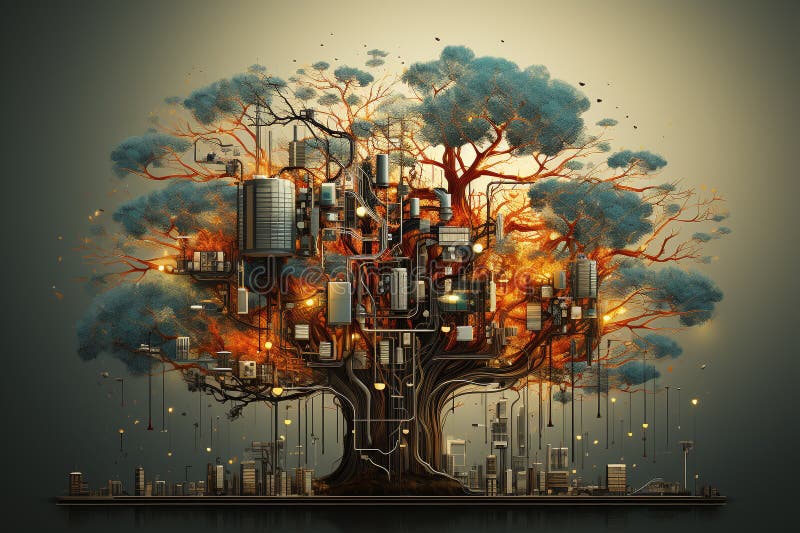 Network Tree Showing the Connection of Different Digital Spaces in a ...