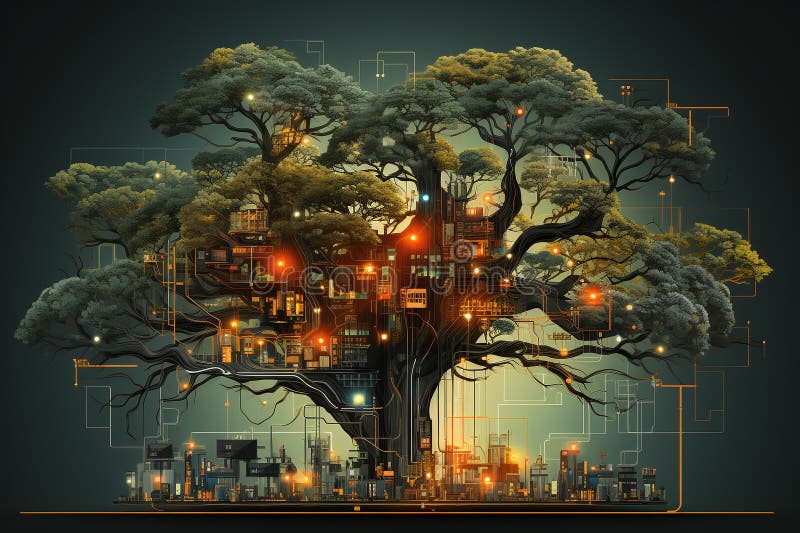 Network Tree Showing the Connection of Different Digital Spaces in a ...