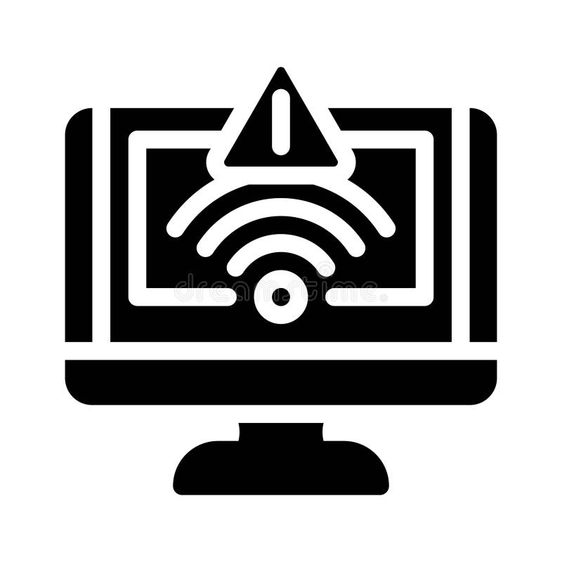Network Troubles Repair Computer Glyph Icon Vector Illustration Stock ...