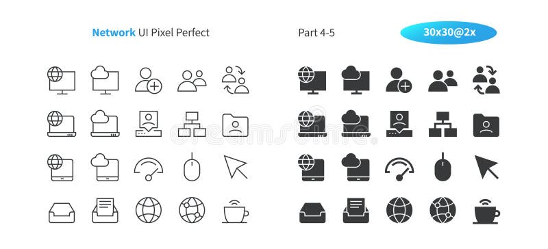 Network UI Pixel Perfect Well-crafted Vector Thin Line and Solid Icons ...