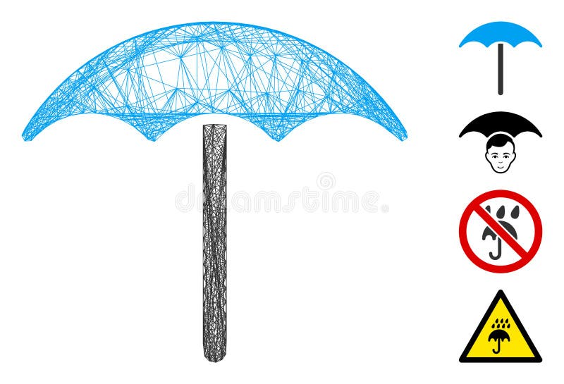 Network Umbrella Vector Mesh Stock Vector - Illustration of modeling ...