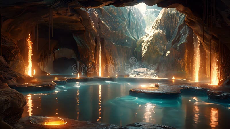 A Network of Underground Hot Springs Their Waters Bubbling with the ...