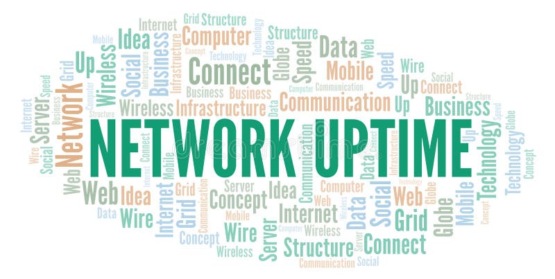 Network Uptime word cloud. stock illustration. Illustration of colors ...