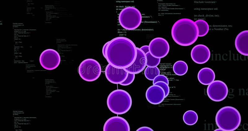 Network Of User Icons Connected By Lines Over Programming Code Image