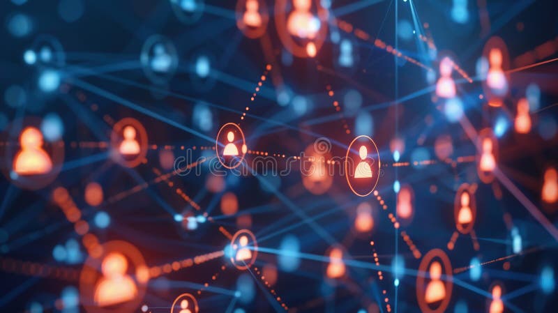 Network of User Icons Symbolizing Iam Roles and Access Management Stock ...