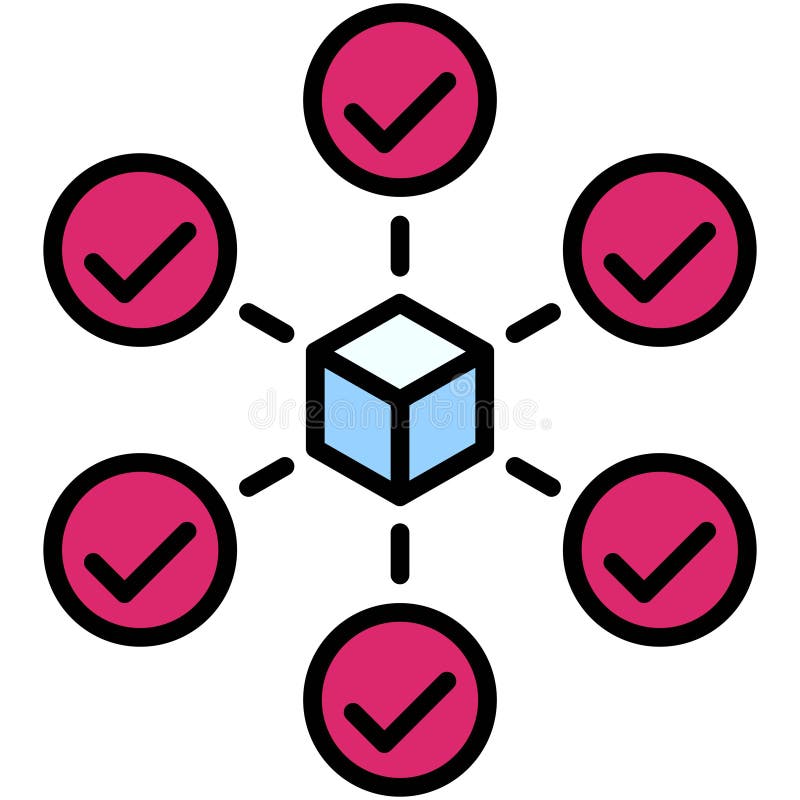 Network Validation Icon, Blockchain Related Vector Illustration Stock ...