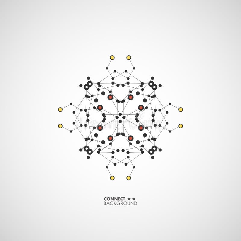 Network Vector Abstract Figure Design Pattern With Connect Dots And Lines Stock Vector